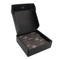 China Custom Printing Cardboard Corrugated Black Shipping Mailer Boxes With Logo for sale