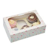 China Custom Logo Printed Paper Pink White Pastry Boxes With Clear Windows for sale