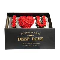 China Custom Logo Printing Valentine Mothers Day Gift Boxes Pink Deep I Love You U Mom Rose Flower Box for sale