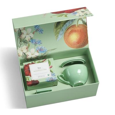 China Custom Logo Printing Paper Empty Fancy Coffee Tea Cup Set Gift Packaging Box For Tea Sets for sale