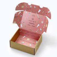 China Factory Printed Cardboard Quick Self Seal Postal Boxes Personalised Adhesive Tear Strips Box Packaging for sale
