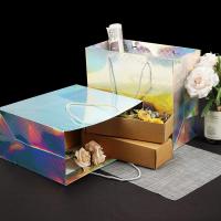 China Custom Logo Printed Wholesale Retail Rainbow Iridescent Fancy Holographic Hologram Paper Gift Bags for sale