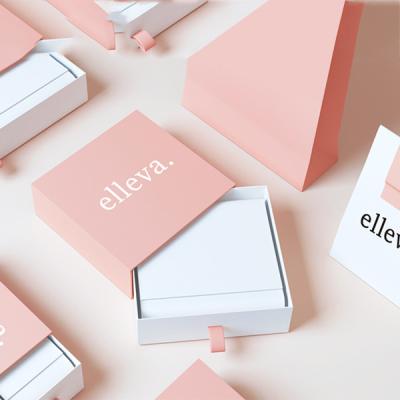 China Custom Logo Paper Pink Sliding Drawer Pull Out Sleeve Boxes For Gift Pack for sale
