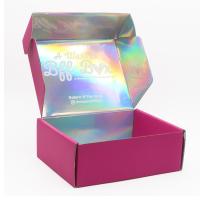 China Custom Printing Paper Pink Holographic Corrugated Packaging Shipping Box for sale