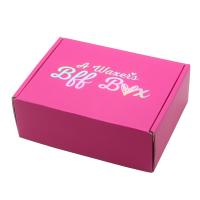 China Custom Printing Paper Pink Holographic Corrugated Packaging Shipping Box for sale