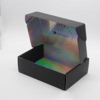 China Custom Printing Paper Black Holographic Corrugated Packing Shipping Box for sale