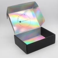 China Custom Printing Paper Black Holographic Corrugated Packing Shipping Box for sale