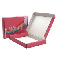 China Custom Logo Printing Corrugated Pink Small Custom Mailer Packiging Box for sale