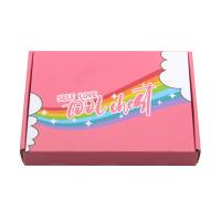China Custom Logo Printing Corrugated Pink Small Custom Mailer Packiging Box for sale