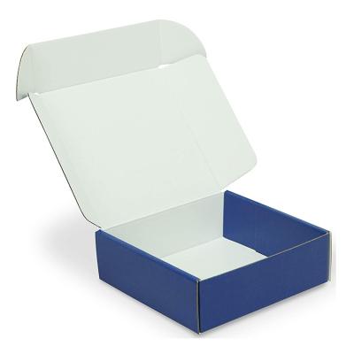 China Custom Logo Printing Corrugated Navy Blue Gift Packaging Shipping Box for sale