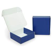 China Custom Logo Printing Corrugated Navy Blue Gift Packaging Shipping Box for sale