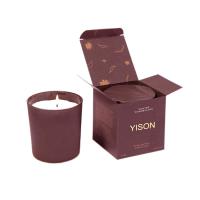 China Custom Logo Printed Kraft Iridescent Holographic Candle Packaging Box for sale
