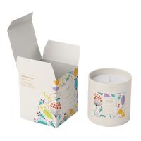 China Custom Logo Printed Kraft Iridescent Holographic Candle Packaging Box for sale