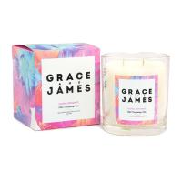 China Custom Logo Printed Kraft Iridescent Holographic Candle Packaging Box for sale