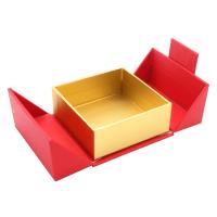 China Custom Printed Paper Wholesale Gold Double Door Layer Packaging Gift Box for sale