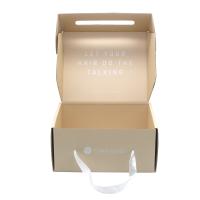 China Custom Printed Corrugated Dress Suit Cloths Box Packaging With Handle for sale