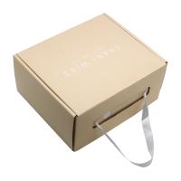 China Custom Printed Corrugated Dress Suit Cloths Box Packaging With Handle for sale