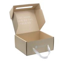 China Custom Printed Corrugated Dress Suit Cloths Box Packaging With Handle for sale