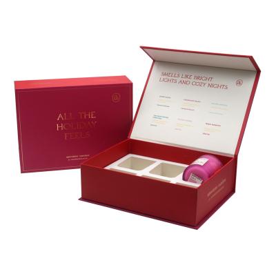 China Custom Recycled Rigid Candle Jars With Lids Box And Logo Print for sale