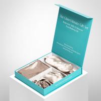 China Custom Printed Silk Pillowcase Eye Mask Scrunchie Set Gift Packaging Box for sale