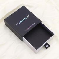 China Custom Printed Drawer Purple Holographic Jewelry Packaging Gift Box for sale