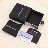 China Custom Printed Drawer Purple Holographic Jewelry Packaging Gift Box for sale