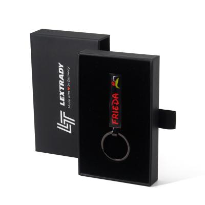 China Custom Logo Printed Sliding Drawer Keychain Packaging Gift Box For Key Chain for sale