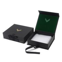 China Custom Printed Cell Moblie Phone Case Black Magnetic Packaging Gift Box With Ribbon for sale