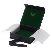 China Custom Printed Cell Moblie Phone Case Black Magnetic Packaging Gift Box With Ribbon for sale