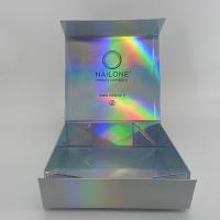 China Custom Printed Deluxe Holographic Rigid Foldable Magnetic Closure Gift Cosmetics Packaging Paper Box for sale