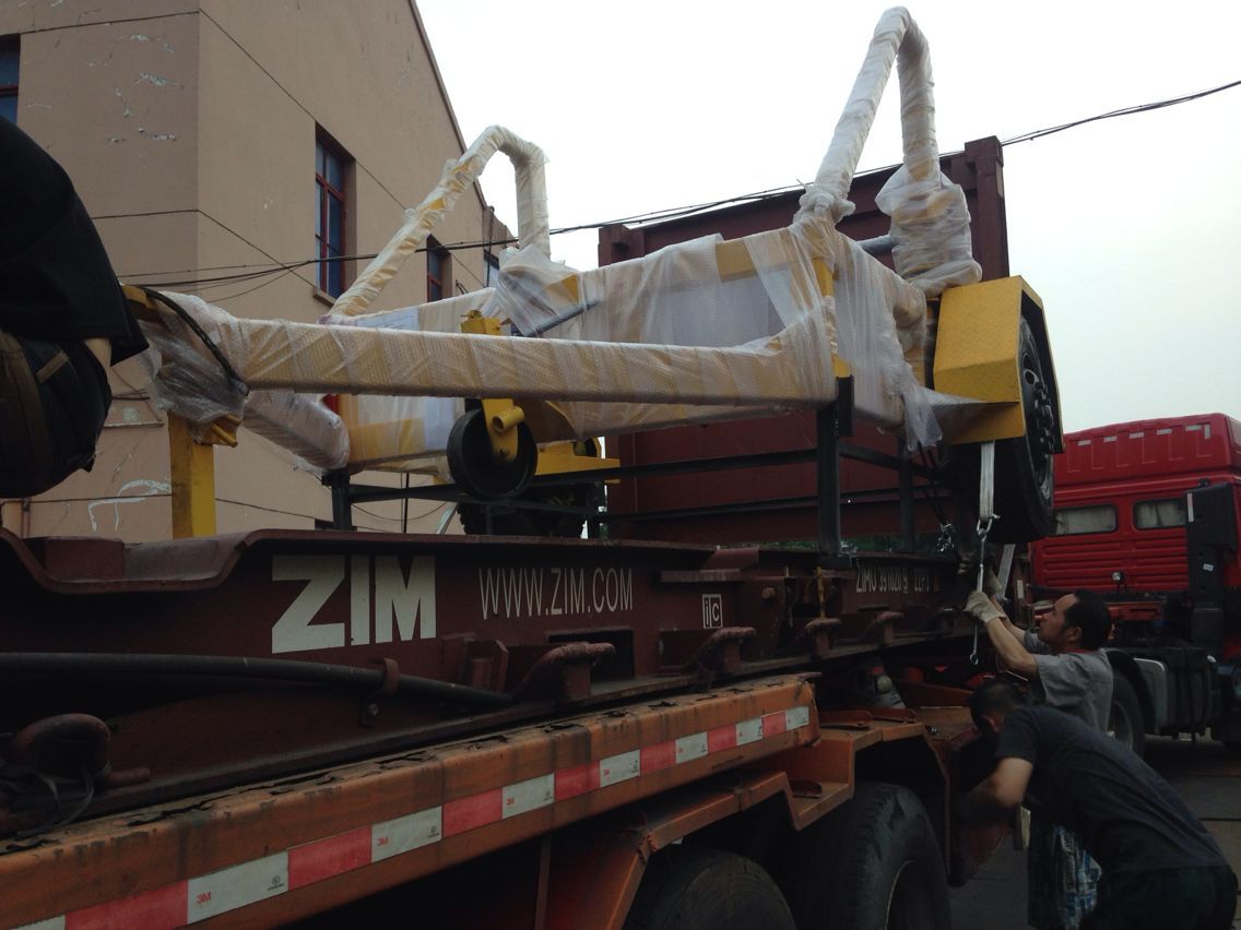 Cable drum trailer shipment