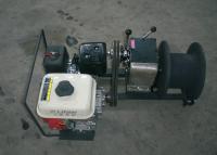 China Pole Setting Gasoline Cable Drum Winch Lifting 1 Ton , Cable Puller Winch for sale