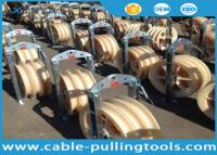 China Large Diameter Triple-Sheave Stringing Block with Nylon Wheels for Bundled Conductor Transmission Lines for sale