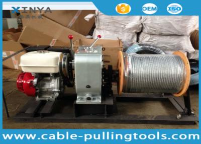 China 5 Ton Capacity Cable Pulling Winch with Honda GX390 13HP Engine and Heavy-Duty Steel Frame for sale