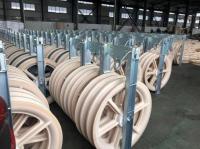 China 660mm Diameter Triple-Sheave Nylon Stringing Block for Pilot Wire Rope Transmission Line Stringing Tool for sale