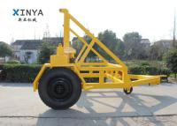 China 80KN Hydraulic Cable Reel Drum Trailer For 3300mm Coil Diameter , Yellow for sale