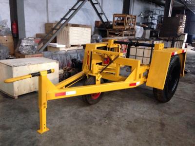 China 5-Ton Capacity Heavy-Duty Cable Drum Trailer with Dual Braking System for Underground Cable Handling for sale