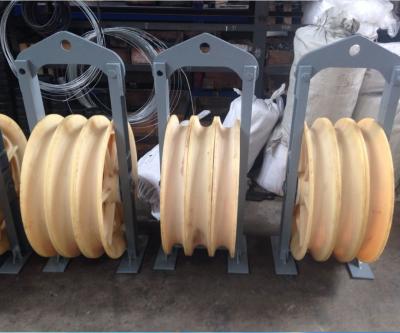 China SHSQN660 Large-Diameter 3-Wheel Nylon Stringing Pulley Block for Heavy-Duty Cable and Fiber Optic Guide for sale