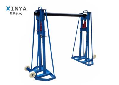 China 10T Hydraulic Cable Reel Stand with Hydraulic Lifting and Heavy Duty Steel Structure for Cable Drum Support for sale