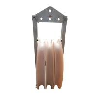 China 508mm Large Diameter MC Nylon Sheave Stringing Block with 20-60kN Rated Load for Cable Pulling in Transmission Line Construction for sale