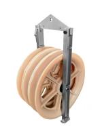 China Large Diameter Galvanized 3-Sheave Nylon Belt Pulley Stringing Block with Customizable OEM Options for Power Transmission for sale