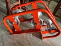 China 3 Drum Corner Cable Pulley Roller 10KN Load Aluminum Wheel for sale