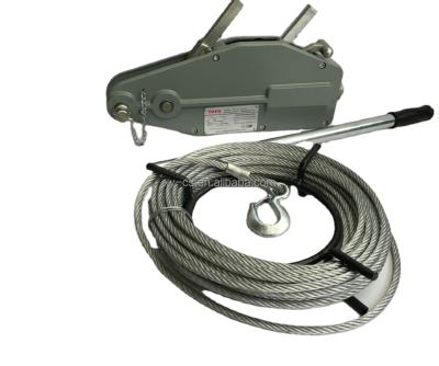 China 0.8T Capacity Tirfor Manual Wire Rope Hoist with 20m Wire Rope and 1 Year Warranty for sale