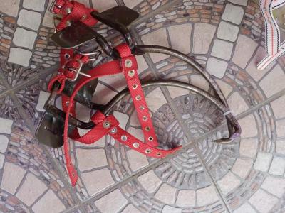 China Heavy-Duty Adjustable Wood Pole Climber with Sharp Spikes for 300mm Utility Poles for sale