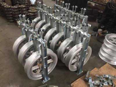 China Aluminum Sheave Stringing Pulley Block with Corrosion Resistant Galvanized Surface and High Load Capacity for Power Line Construction for sale