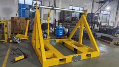 China Heavy-Duty 12T Load Capacity Hydraulic Reel Stand with Modular Design and Hydraulic Brake System for Cable Handling for sale