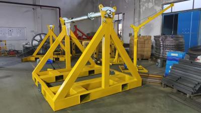 China Heavy-Duty 12T Hydraulic Cable Reel Stand with Modular Design and Hydraulic Brake System for sale