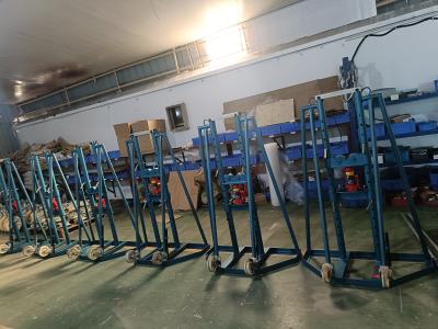 China 5 Ton Hydraulic Cable Drum Jack Stand with High-Strength Steel Frame and Adjustable Height Design for Heavy Duty Power Line Cable Reel Lifting for sale