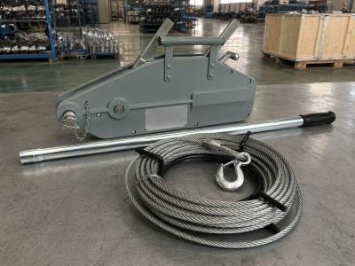 China 0.8-5.4T Manual Tirfor Cable Puller Winch with 20m Wire Rope for Construction and Lifting for sale