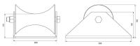 China Folded Frame Straight Line Cable Laying Roller Galvanised Finish Heavy Duty for sale